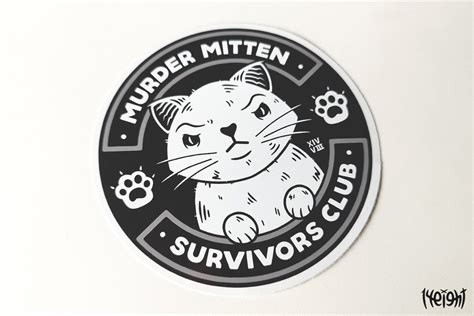 Murder Mitten Club Vinyl Cat Sticker Danger Beans Cat Stationery