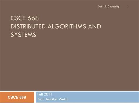 Ppt Csce 668 Distributed Algorithms And Systems Powerpoint Presentation Id8705169