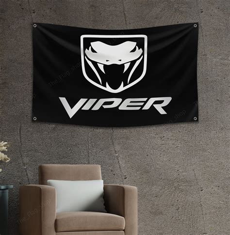 Dodge Viper Flag 3x5ft Banner Srt Hellcat Garage Racing Car Show Man