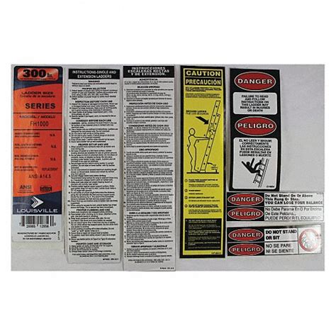 Louisville Ladder For Straight Ladders 10 Labels Ladder Label Kit
