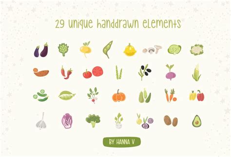 Veggie Vector Set Vol6 Masterbundles