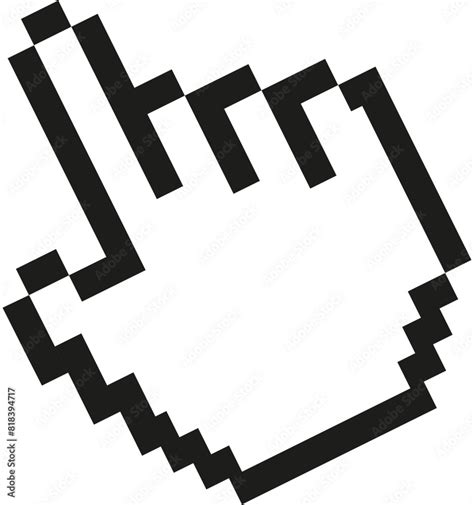 Pixel Cursor Icon Clickable Cursor Icon Pointer Mouse Cursor Clicking Hand Pointing Gestures