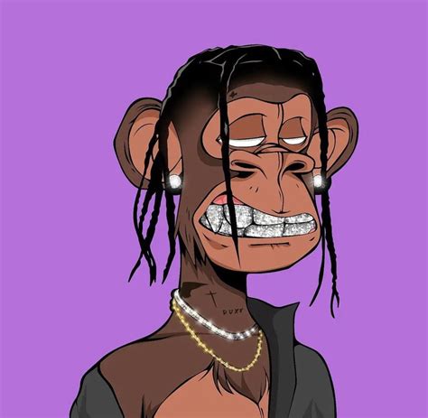Travis Scott Nft Tatuagens De Macaco Foto De Macaco Desenho De Fumaça