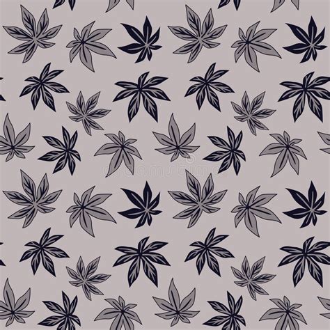 Japanese Classic Maple Leaf Vector Seamless Pattern Stock Vector