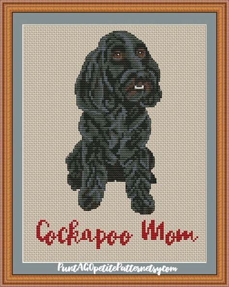 Cockapoo Mom Cross Stitch Pdf Pattern Etsy Cockapoo Black Cockapoo