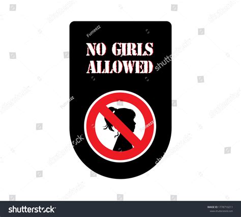 No Girls Allowed Sign Vector Female Stock Vector Royalty Free