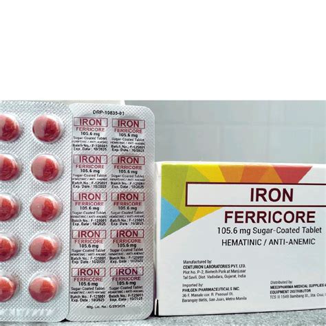Ferricore Ferrous Sulfate 325mg 100tablets Personal Care Supplement
