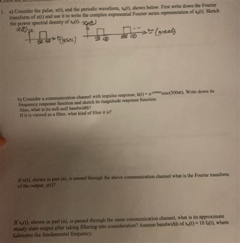 Solved A Consider The Pulse Z T And The Periodic Chegg