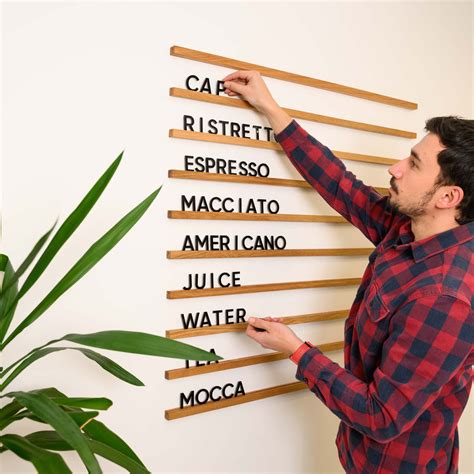 Wall Hanging Menu Board With Oiled Oak Rails