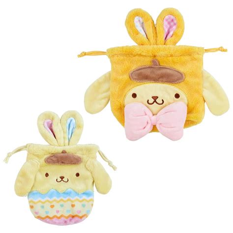 Drawstring Bag Set Pompompurin Easter Rabbit Sanrio Meccha Japan