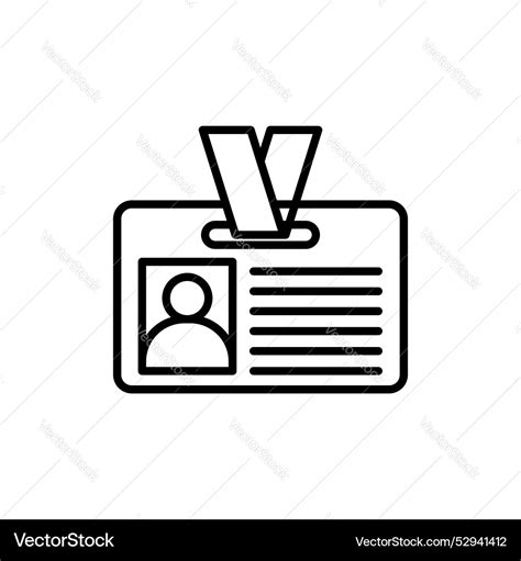 Id Badge Icon Set Security Identity Pass Symbol Vector Image