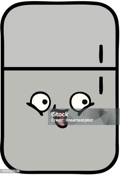 Cute Cartoon Of A Fridge Freezer向量圖形及更多冷凍庫圖片 冷凍庫 剪貼畫 卡通 Istock