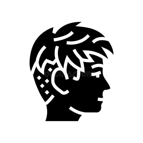 Short Hairstyle Female Line Icon Vector Illustration Stock Illustration