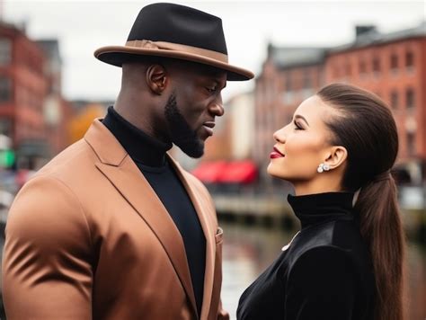 Premium Photo Loving Interracial Couple Is Enjoying A Romantic Autumn Day