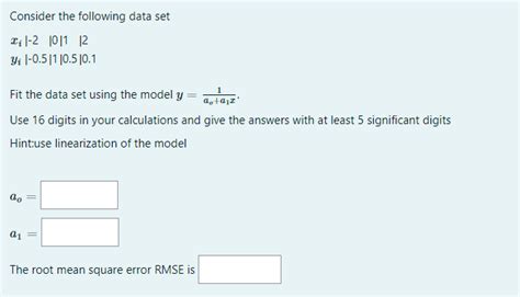 Solved Consider The Following Data Set Xi Chegg