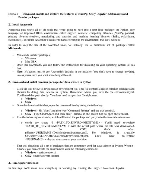Install And Explore Numpy Pandas Pdf Mean Squared Error