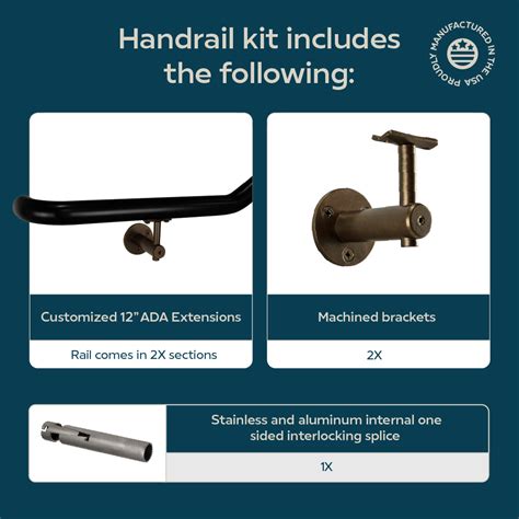 Industrial Aluminum Indooroutdoor Ada Customizable Handrail With 12 I