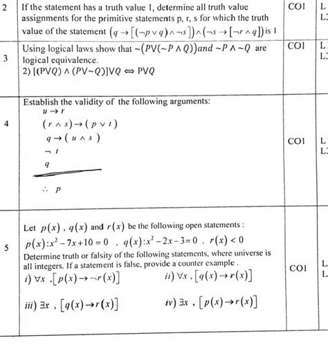 2 If The Statement Has A Truth Value 1 Studyx