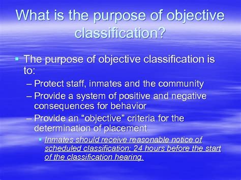 Objective Classification Ar S 503 521 523