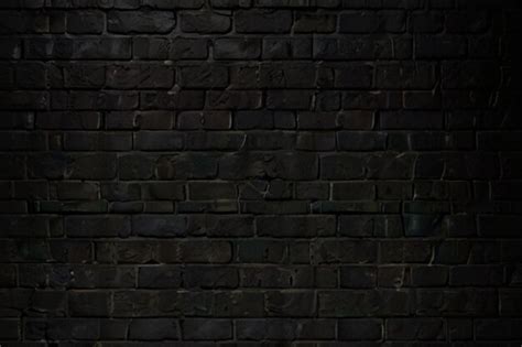 Gothic Grace Dark Black Brick Wall Background Texture Premium Ai