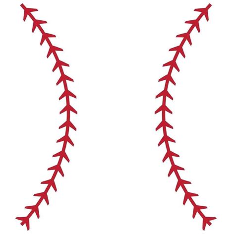 Baseball Stitching Pattern With Red Stitches