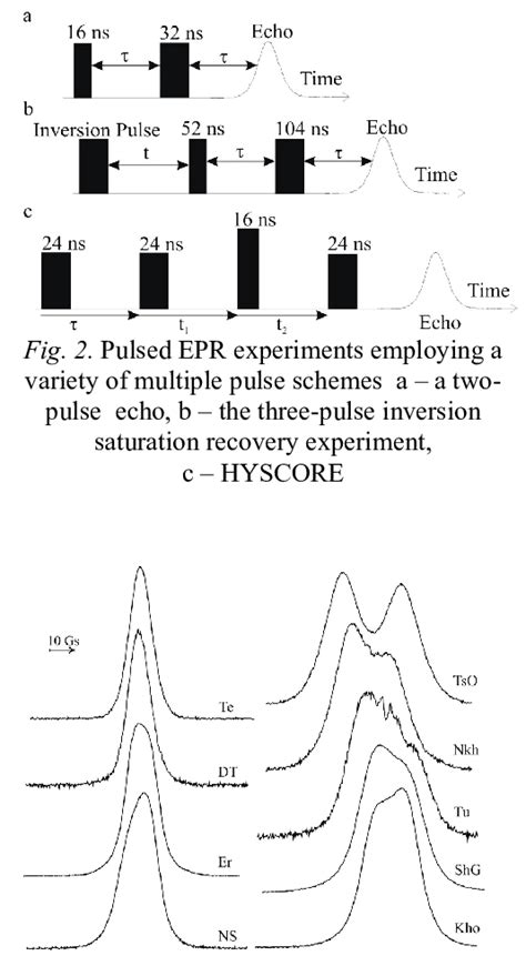 Field Swept Ese Two Pulse Field Swept Echo Detected Spectra The Time