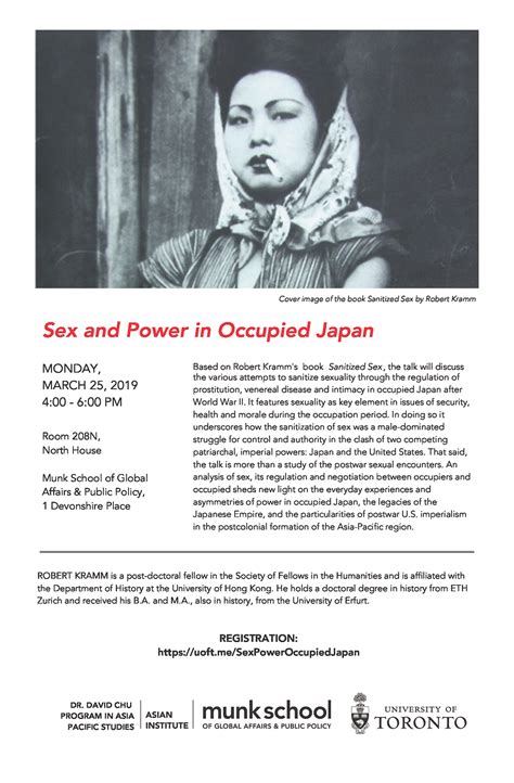 March 25 Robert Kramm Sex And Power In Occupied Japan