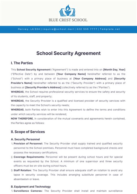 Free Security Agreement Templates Editable And Printable