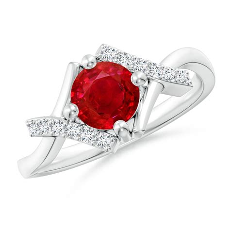 Angara Natural 1 Ct Ruby Promise Ring In 925 Sterling Silver For Women