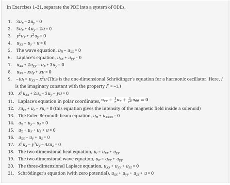 Solved In Exercises Separate The PDE Into A System Of Chegg