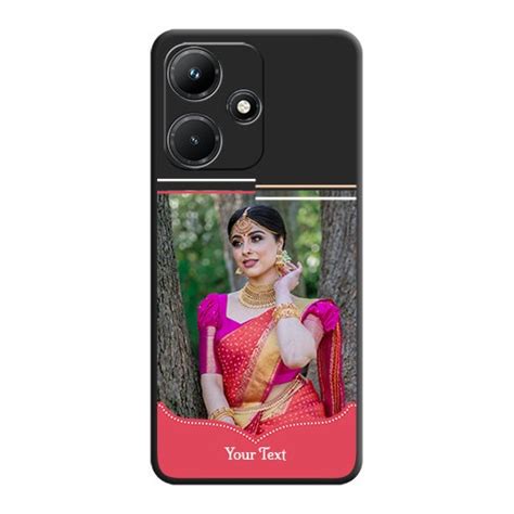 Buy Classic Plain Design With Name Photo On Space Black Soft Matte Phone Cover Infinix Hot I