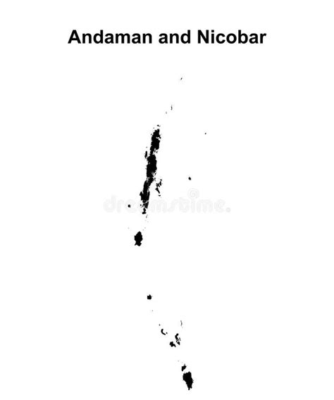 Andaman And Nicobar Outline Map Stock Vector Illustration Of Islands
