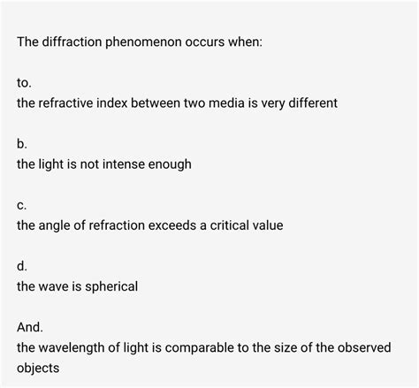 Solved The Diffraction Phenomenon Occurs When To The Chegg Com