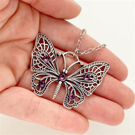 Butterfly Necklace Birthstone Necklace Personalized T For Mom