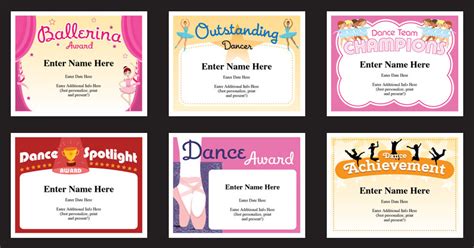 Dance Certificate Templates Editable Awards For Dancers