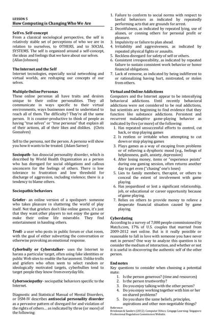 Computer Ethics Lesson 5 Docx