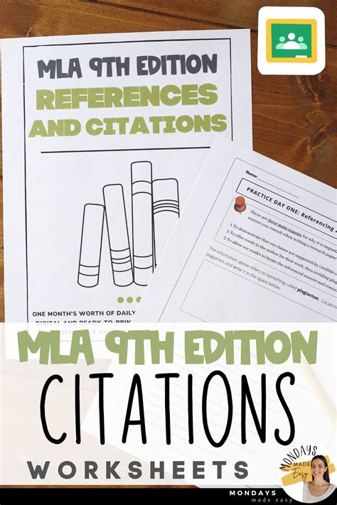 Mla Format Mla 9 Citations Worksheets Examples Cheat Sheet Citing Sources Ap Language