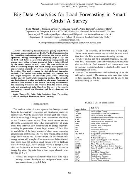 Pdf Big Data Analytics For Load Forecasting In Smart Grids A Survey