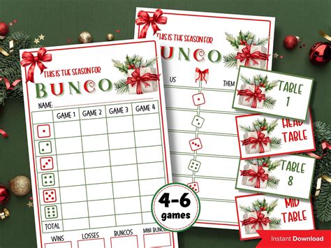 Free Printable Bunco Score Sheets Christmas Free Printable
