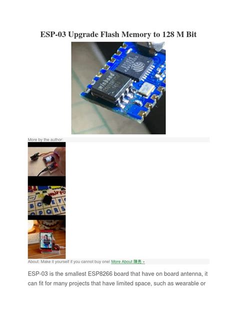 Esp 03 Upgrade Flash Memory To 128 M Bit Pdf Flash Memory