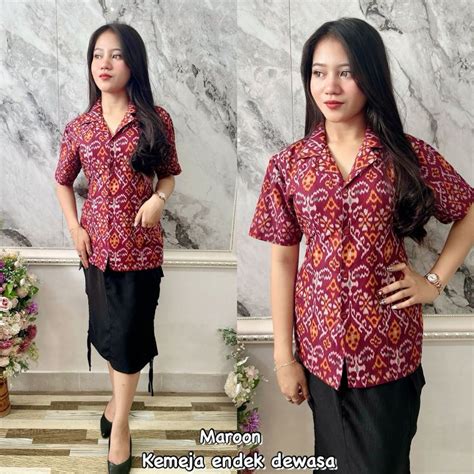 Jual Kemeja Endek Wanita Shopee Indonesia