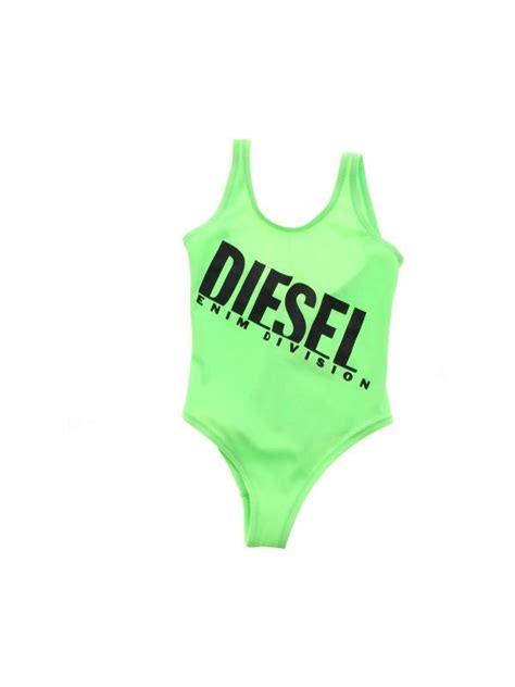 One Piece Diesel Miell Swimsuit In Lime Green J00163kyar0k51c