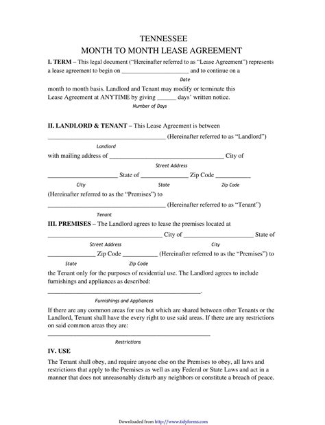 Month To Month Rental Agreement Template Loqg