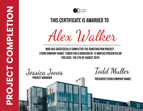 Project Certificate Template Edit Online And Download Example