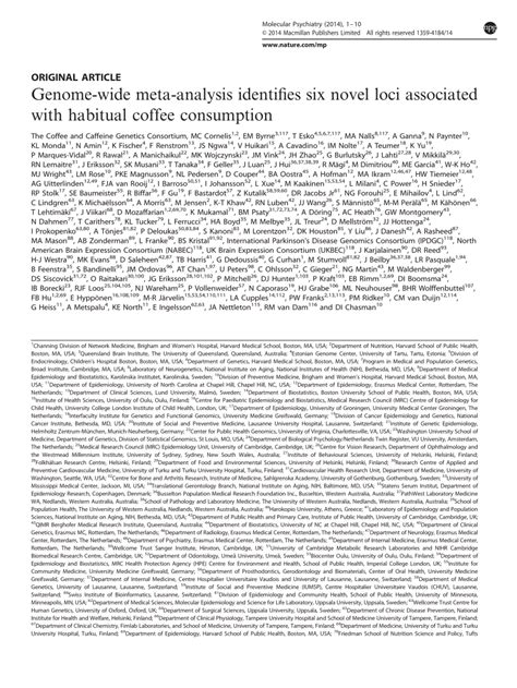 Pdf Genome Wide Meta Analysis Identifies Six Novel Loci Associated