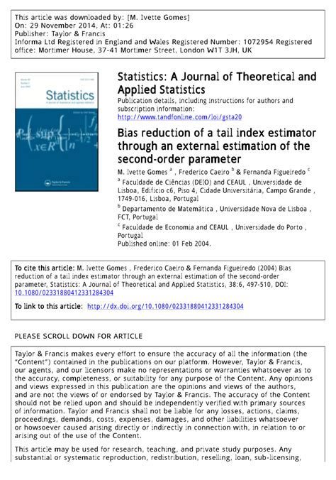Pdf Bias Reduction Of A Tail Index Estimator Through An External