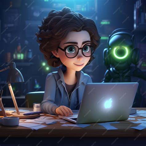 Premium Ai Image Software Programmer Girl Office Work Vector Design