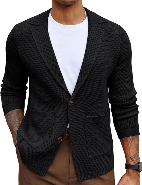 Pj Paul Jones Mens Knit Cardigans Sweaters Knit Textured Notch Collar