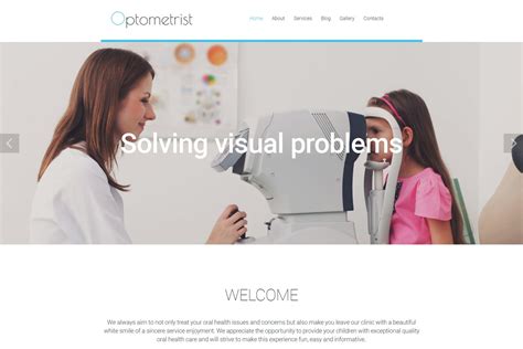 Optometry Website Template For Vision Care Services Motocms
