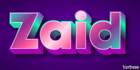 Zaid Efecto De Texto Y Diseño De Logotipos Nombre